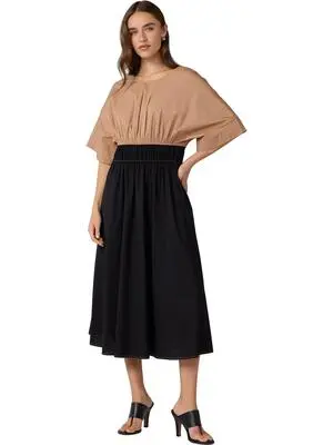 Diane Von Furstenberg Juliet Midi Dress - Tobacco / Black