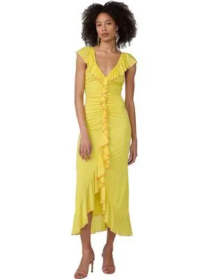 Diane Von Furstenberg Petra Ruffle Dress - Buttercup