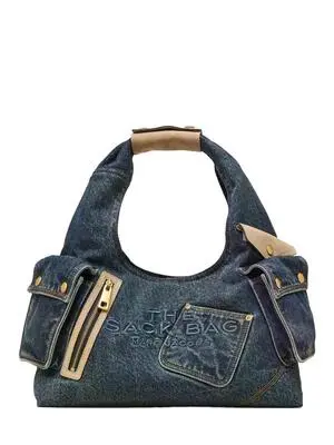 Marc Jacobs The Denim Suede-detail Pocket Tote Bag - Blue