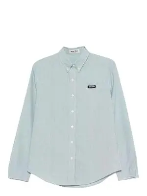 Miu Miu Check-pattern Buttoned Shirt - Green