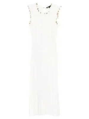 Maje Embellished Knitted Midi Dress - White
