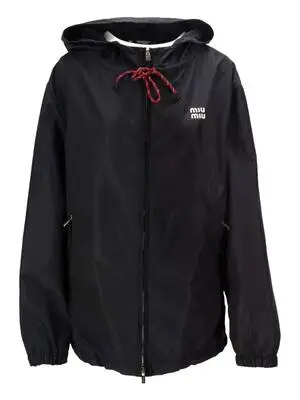 Miu Miu Hooded Zipped Jacket - Black