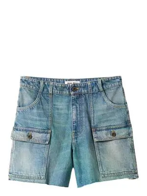 Miu Miu Patch-pocket Denim Shorts - Blue