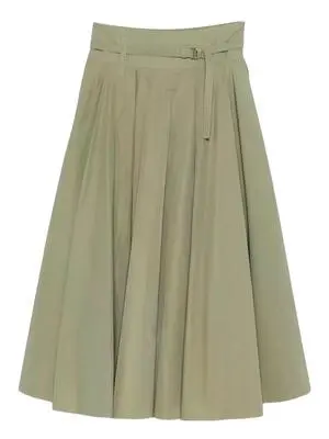 Maje Belted Midi Skirt - Green