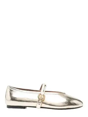 Maje Metallic Crinkled Strap Ballet Flats - Gold