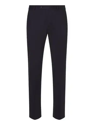 Brioni Pienza Cotton-Blend Straight Pants Blue