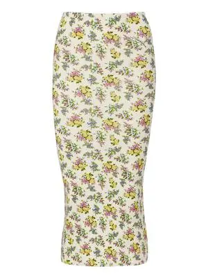 Dolce & Gabbana Floral Pencil Skirt - White