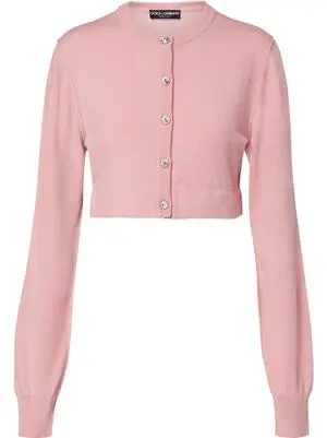 Dolce & Gabbana Embellished Cashmere-blend Cardigan - Pink