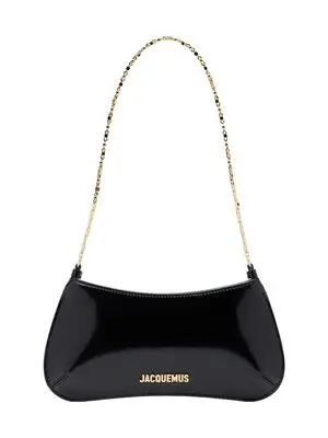 Jacquemus Bisou Chaine Small Leather Shoulder Bag - Black