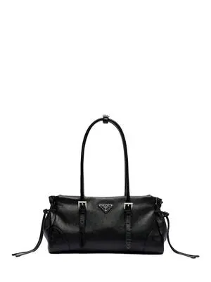 Prada Bonnie Medium Leather Tote Bag - Black