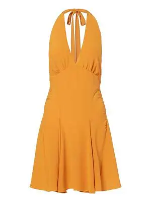 Saint Laurent A Dos Nu Silk Satin Minidress - Orange