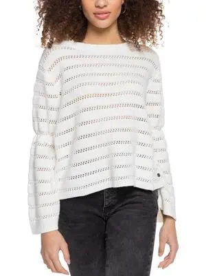 Roxy Aloha Open Stitch Cotton-blend Sweater - Snow White