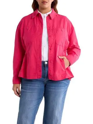 LIVERPOOL Relaxed Cinched Shacket - Diva Pink
