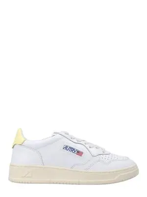 AUTRY Medalist Leather Low Top Sneakers - White/lemon Meringue