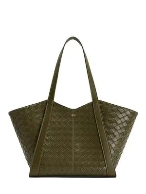 Jw Pei Large Kiana Woven Tote - Dark Olive