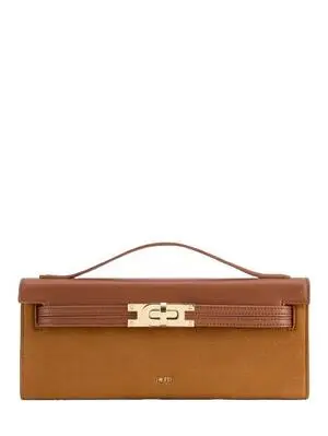 Jw Pei Bria Faux Suede Top Handle Bag - Brown