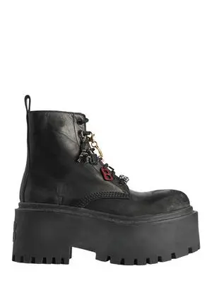 Balenciaga Strike Platform Bootie With Charms - Black