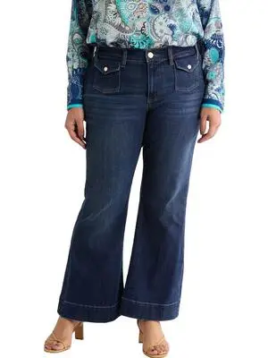 LIVERPOOL Hannah Mini Patch Pocket Flare Jeans