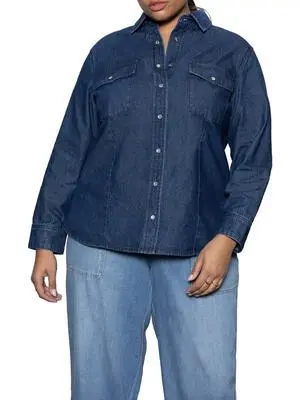 Sanctuary The Denim Western Shirt - Blue Slate