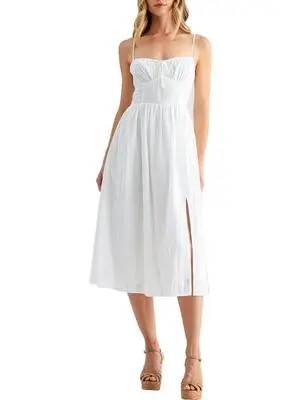 ALL IN FAVOR Corset Midi Sundress - White