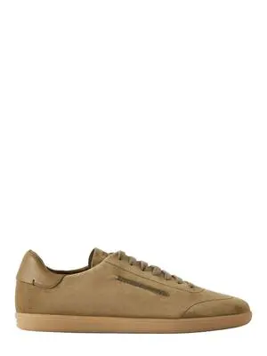 Zegna 232 Leather-Trimmed Suede Sneakers Camel