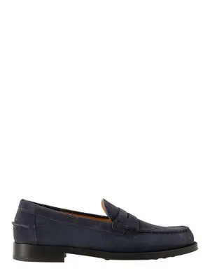 TOD'S Suede Penny Loafers - Navy