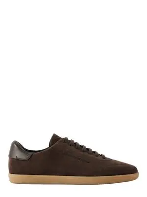 Zegna 232 Leather-trimmed Suede Sneakers - Brown