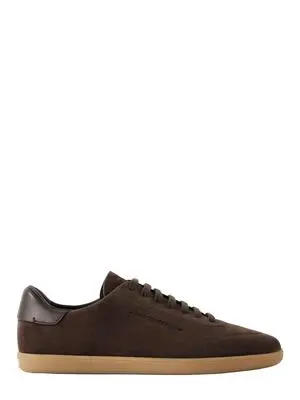 Zegna 232 Leather-trimmed Suede Sneakers - Dark Brown
