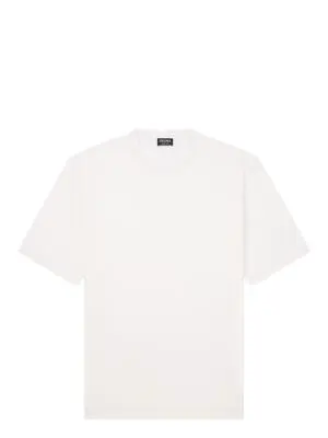 Zegna Cotton And Silk-blend Jersey T-shirt - White
