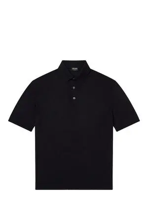 Zegna Wool Polo Shirt - Black