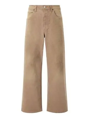 SSSTEIN Straight-leg Distressed Cotton Trousers - Beige