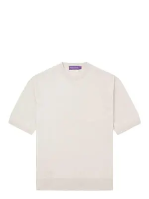 Ralph Lauren Purple Label Cashmere-blend T-shirt Cream