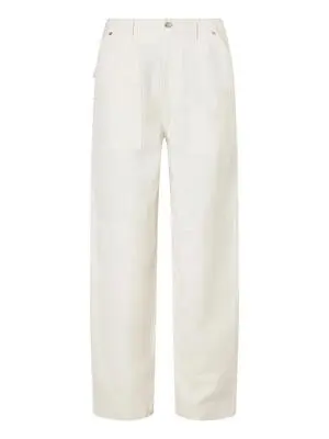 WALES BONNER Hymn Paneled Linen-blend Twill Wide-leg Pants - Neutrals