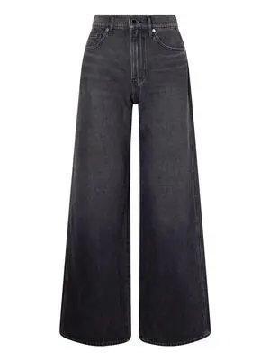 Veronica Beard Kasey Mid-rise Wide-leg Jeans - Gray
