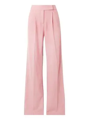 Veronica Beard Marbeau Canvas Wide-Leg Pants Pink