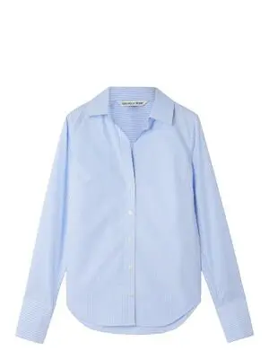 Veronica Beard Amelia Striped Cotton-poplin Shirt - Blue