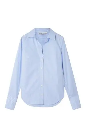 Veronica Beard Amelia Striped Cotton-poplin Shirt - Blue