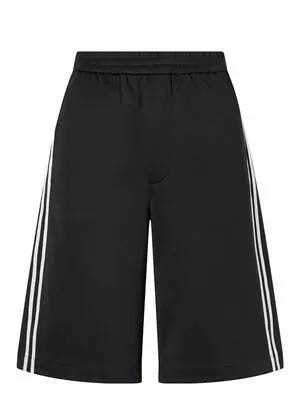 Tibi Active Striped Jersey Shorts - Black