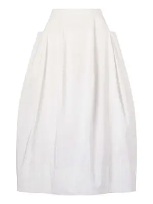 Tibi Lantern Paneled Shell Skirt White