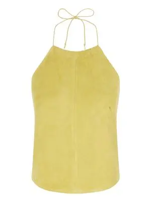 Stouls Rosie Suede Halterneck Top - Yellow