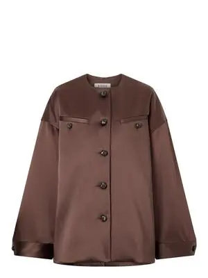 RÓHE Recycled-satin Jacket - Brown