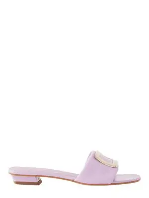 ROGER VIVIER 20 Buckled Padded-leather Mules - Purple