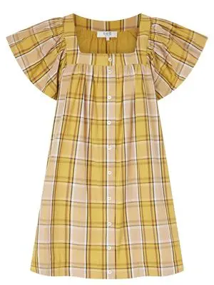 Sea Copeland Plaid Mini Dress - Yellow