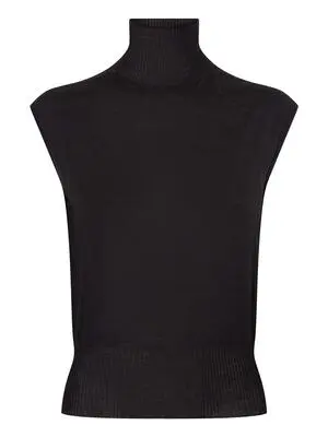 Rick Owens Wool Turtleneck Top - Black