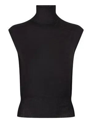 Rick Owens Wool Turtleneck Top - Black