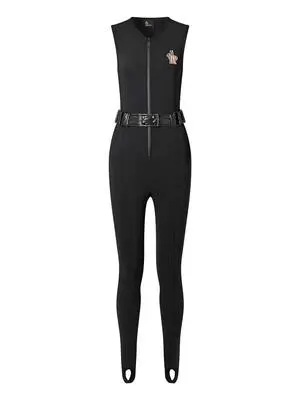 Moncler Shell-trimmed Belted Neoprene Ski Suit - Black