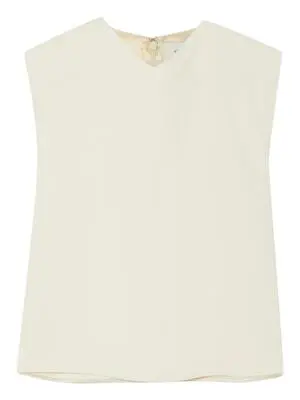 Loulou De Saison Daika Cropped Twill Tank Neutrals