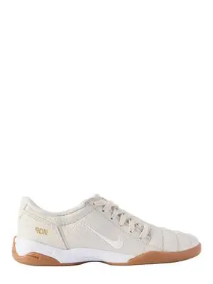 Nike T90 Embroidered Croc-Effect Leather Sneakers Neutrals