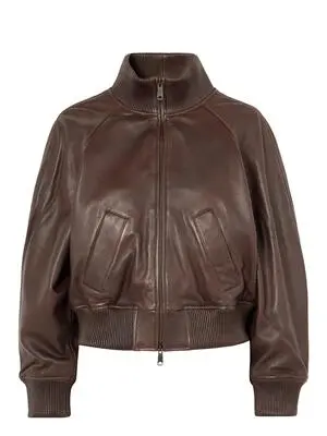 Polo Ralph Lauren Leather Bomber Jacket - Brown