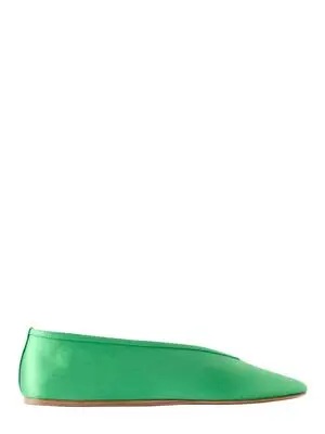 Le Monde Beryl Luna Satin Ballet Flats - Green